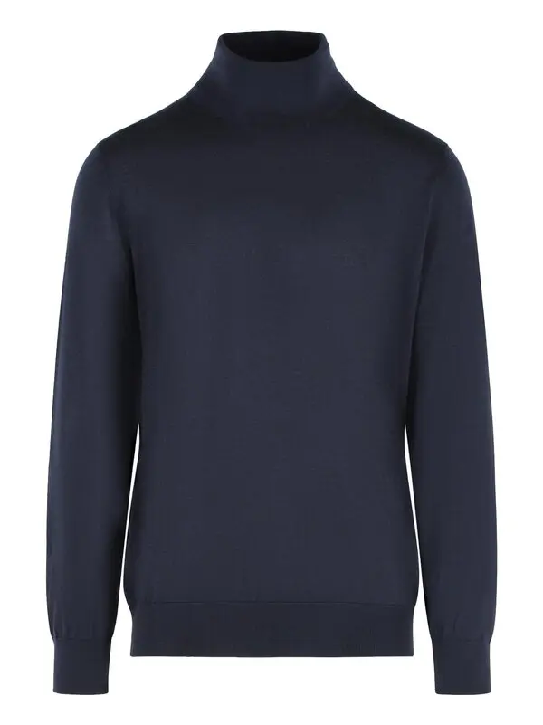 Zegna Cashmere And Silk Turtleneck Sweater - Blue