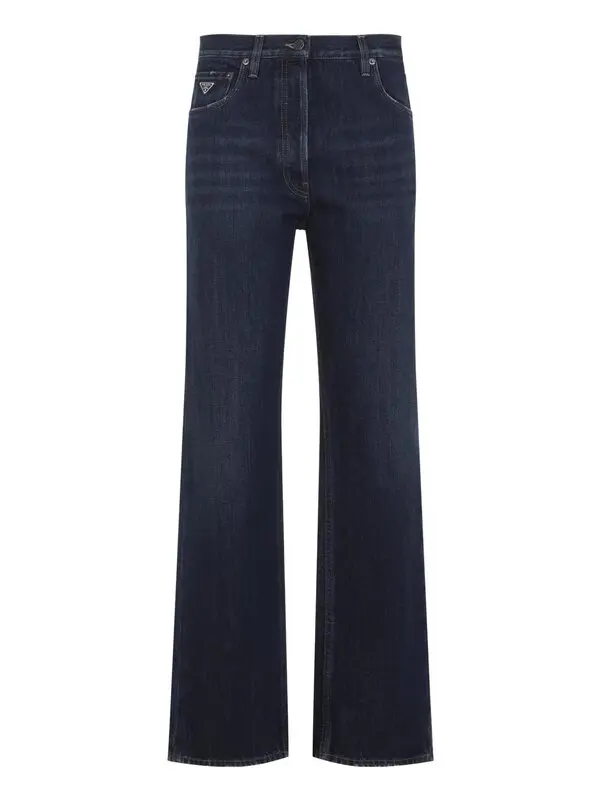 Prada High-rise Flared Denim Jeans - Blue