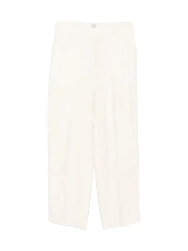TOTEME Double-pleat Straight Trousers - Cream