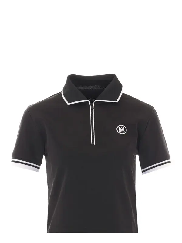 Amiri Ma Embroidered Polo - Black