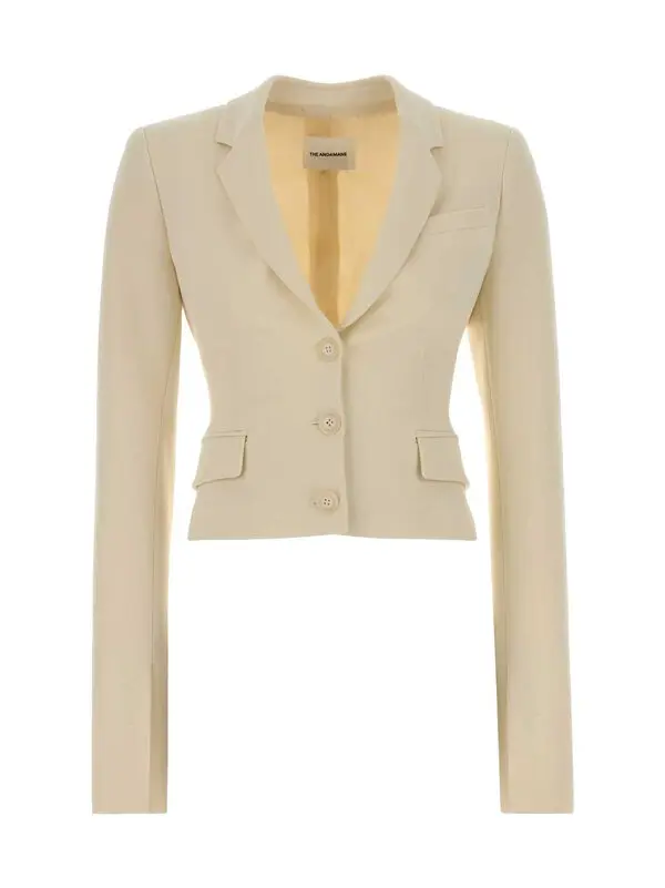 Andamane Cream Crepe Zefira Blazer - Yellow