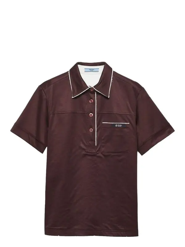 Prada Filo Di Scozia Cotton Polo Shirt - Red