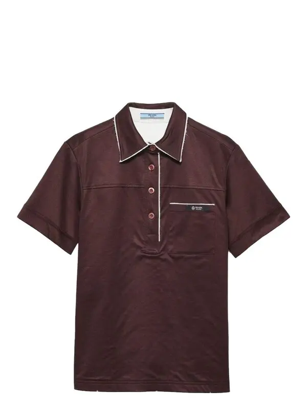 Prada Filo Di Scozia Cotton Polo Shirt - Red