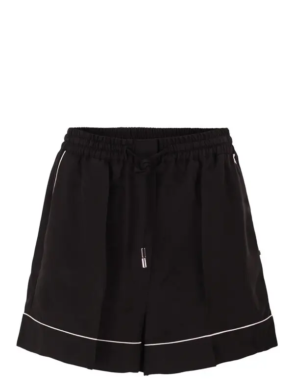 Sportmax Viscose Drawstring Shorts With Contrast Detailing - Black