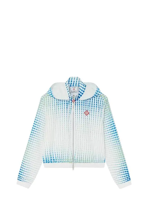 Casablanca Dashed Pattern Hooded Jacket - Multicolor