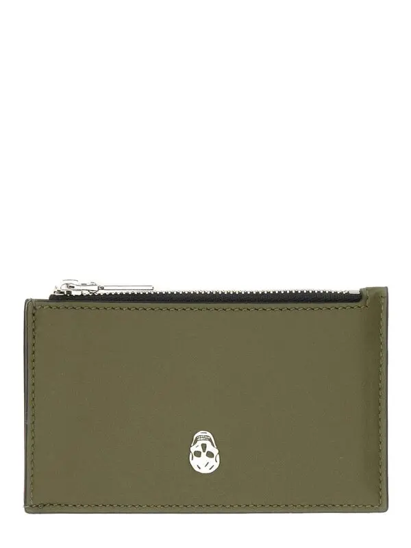 Alexander McQueen Card Holder Skull - Brown