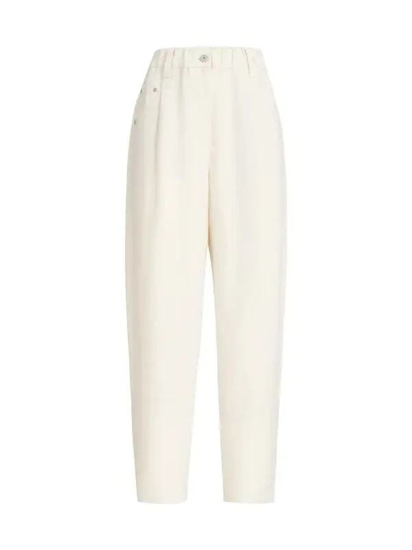Brunello Cucinelli Belted Trousers - White