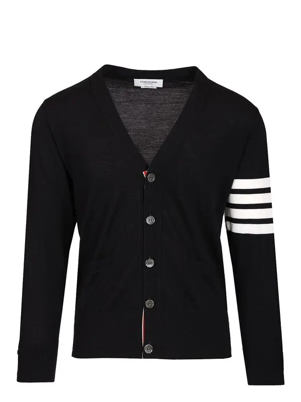 Thom Browne Classic 4-barrelled Merino Wool Cardigan - Blue