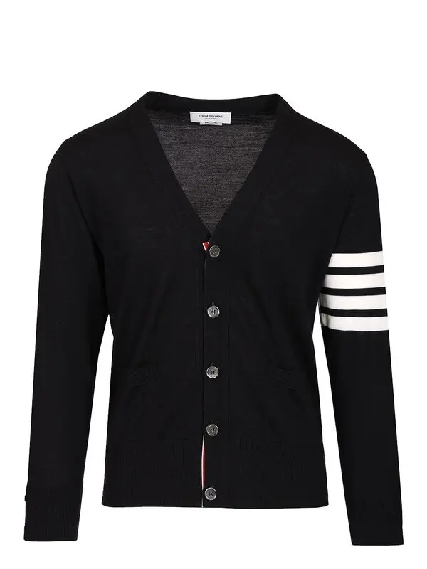 Thom Browne Classic 4-bar Merino Wool Cardigan - Blue