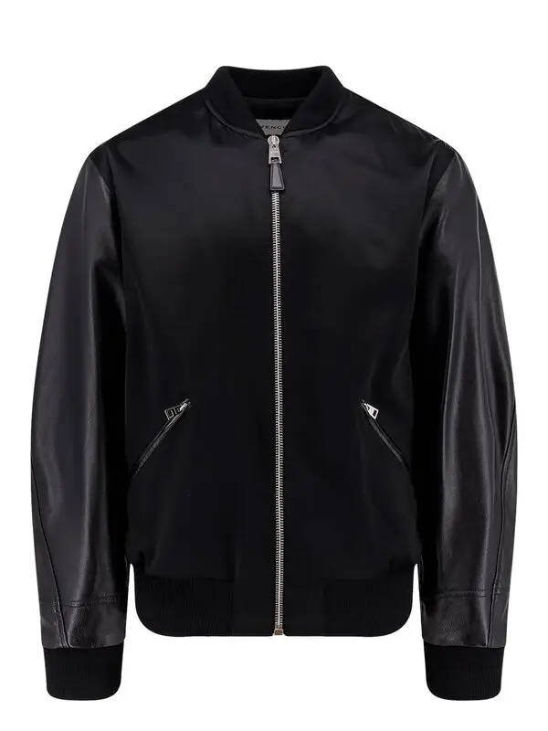 Givenchy Cotton And Nylon Jacket With Leather Sleeves - Multicolor