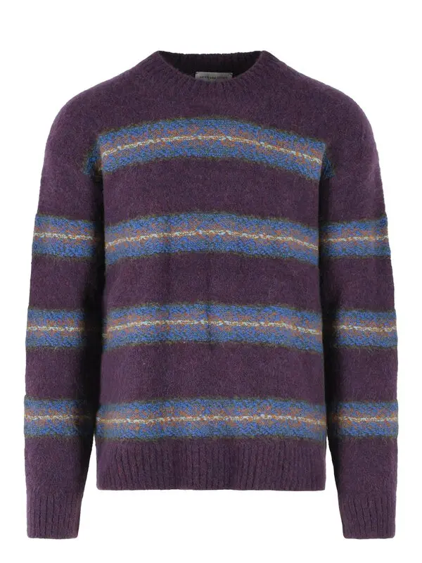 Dries Van Noten Alpaca Blend Striped Pullover - Purple