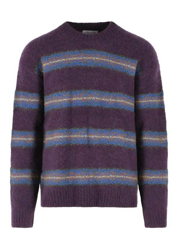 Dries Van Noten Alpaca Blend Striped Pullover - Purple