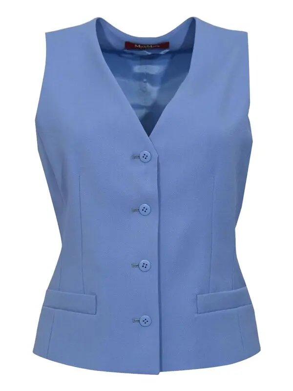 Max Mara Single-breasted Vest - Blue