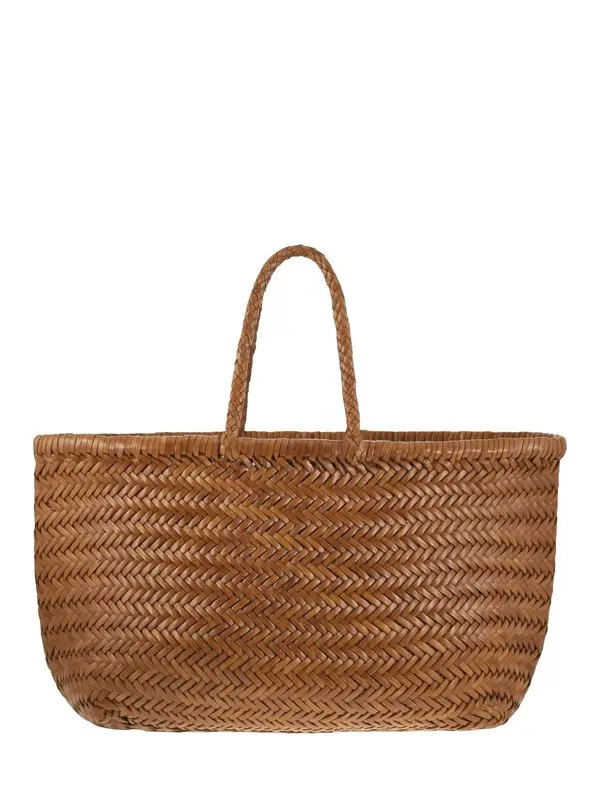 Dragon Diffusion Triple Jump Big Woven Leather Bag - Brown