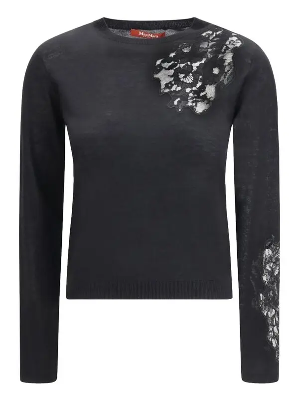 Max Mara Silk And Wool Knit Top - Black