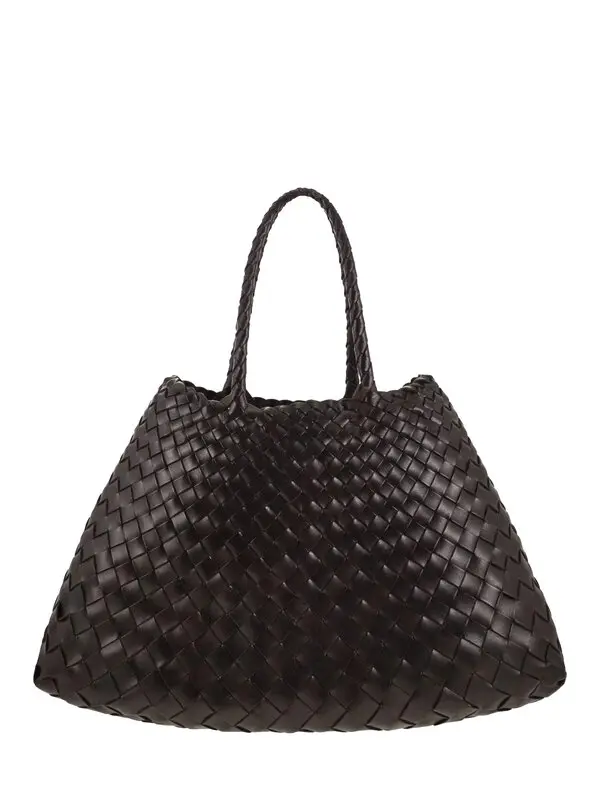 Dragon Diffusion Santa Croce Small Woven Leather Bag - Brown
