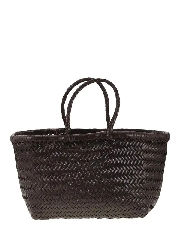 Dragon Diffusion Triple Jump Small Woven Leather Bag - Brown