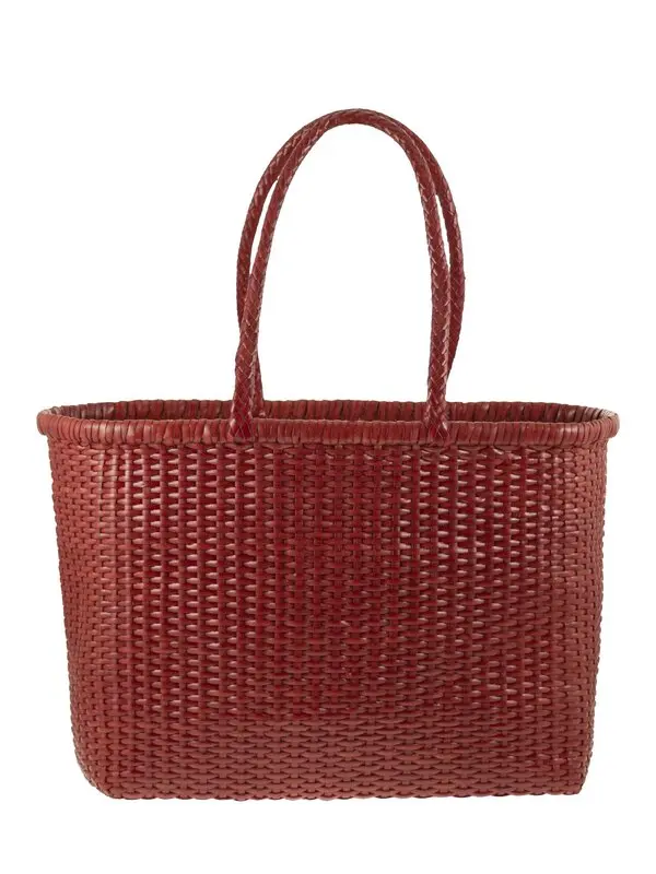 Dragon Diffusion Woven Leather Tote Bag - Red