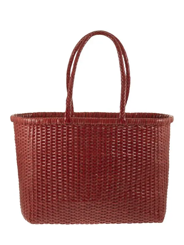 Dragon Diffusion Woven Leather Tote Bag - Red
