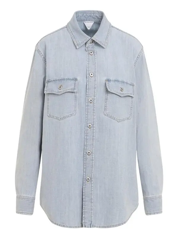 Bottega Veneta Lightweight Chambray Overshirt - Blue