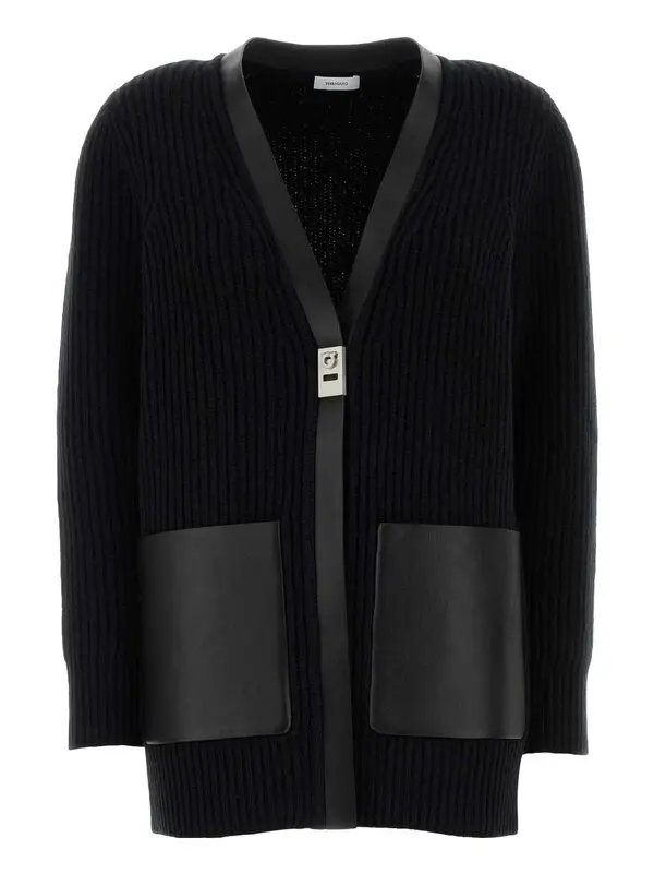 FERRAGAMO Wool Cardigan - Black