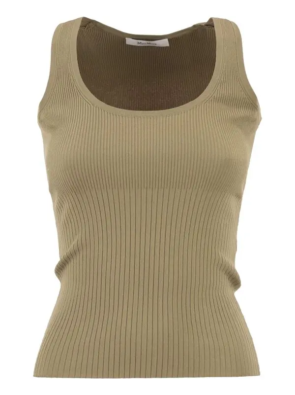 Max Mara Viscose Blend Yarn Top - Yellow
