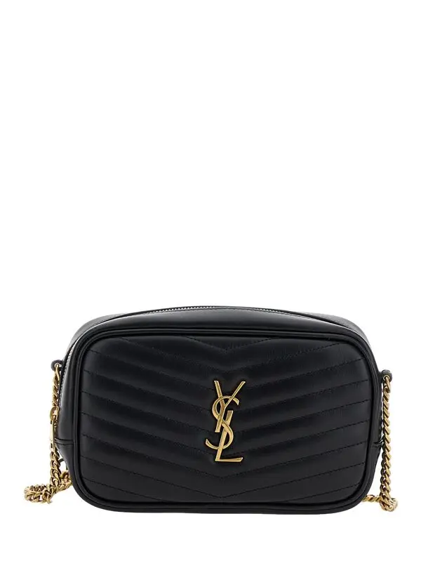 Saint Laurent Crossbody Bag 'lou Mini' With Cassandre Detail In Black Quilted Leather For - Multicolor
