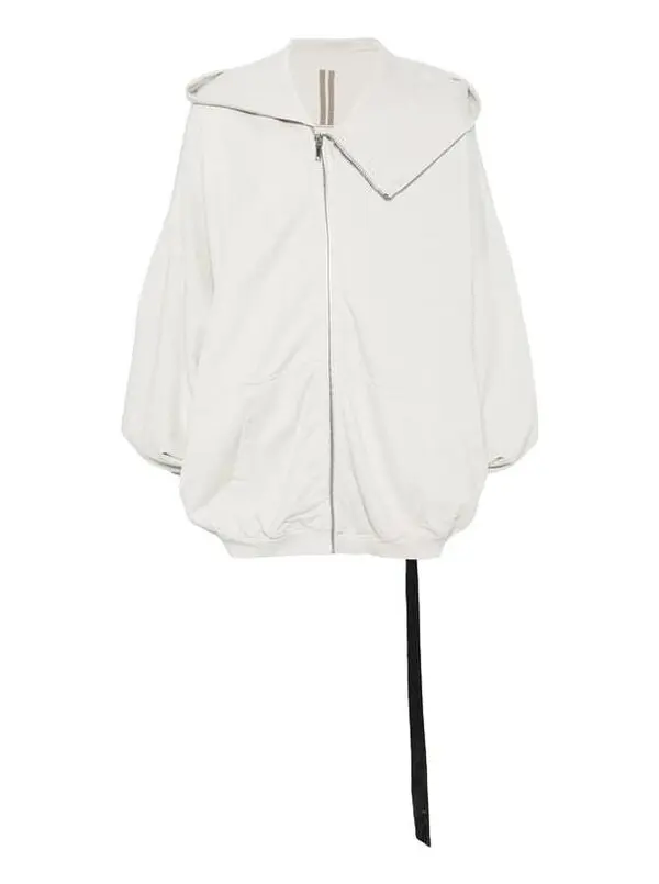 Rick Owens Asymmetric Zip Hoodie - Cream