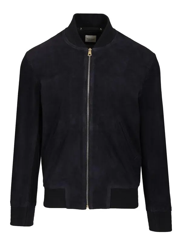 Paul Smith Suede Bomber Jacket - Blue