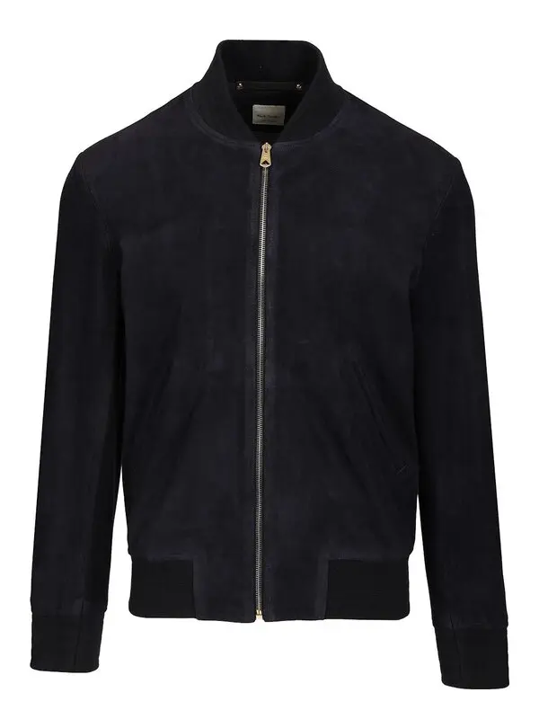 Paul Smith Suede Bomber Jacket - Blue