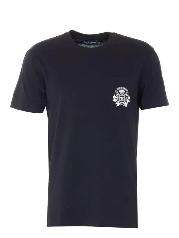 Dolce & Gabbana Dg Embroidered Logo T-shirt - Black