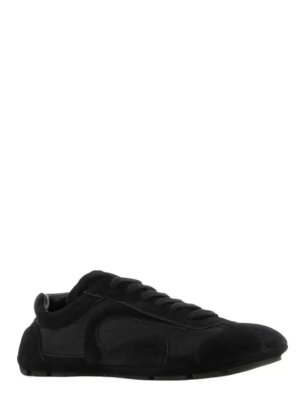 Prada Montecarlo Re-edition 2005 Re-nylon And Suede Sneakers - Black