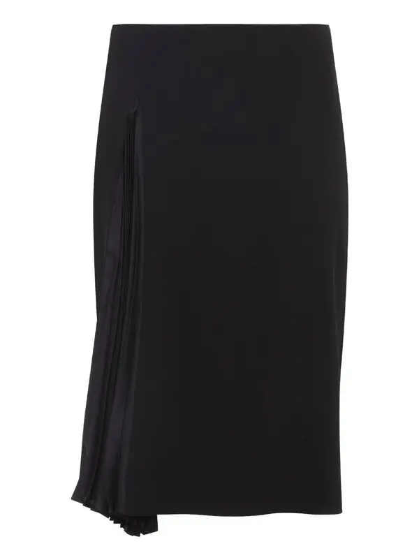 JIL SANDER Virgin Wool Midi Skirt - Black