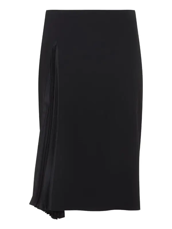 JIL SANDER Virgin Wool Midi Skirt - Black