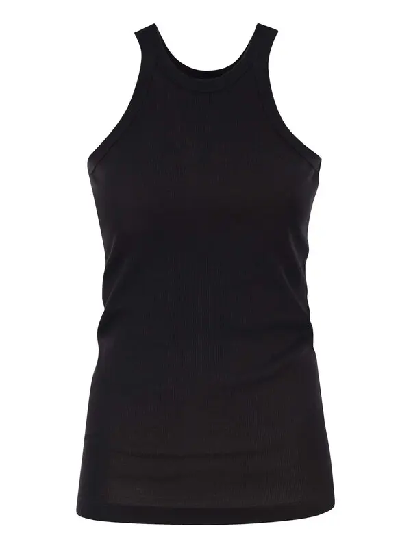 Sportmax Spxfumato Sleeveless Cotton And Silk Jersey Top - Black