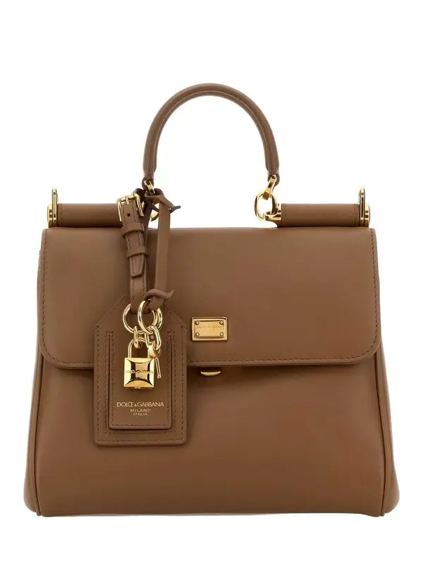 Dolce & Gabbana Biscuit Leather My Sicily Handbag - Brown