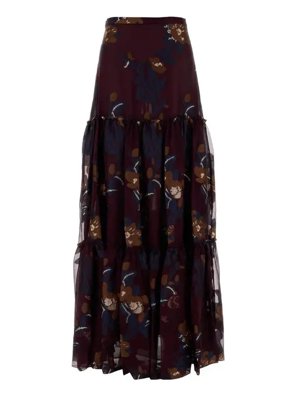 Etro Embroidered Chiffon Skirt - Multicolor