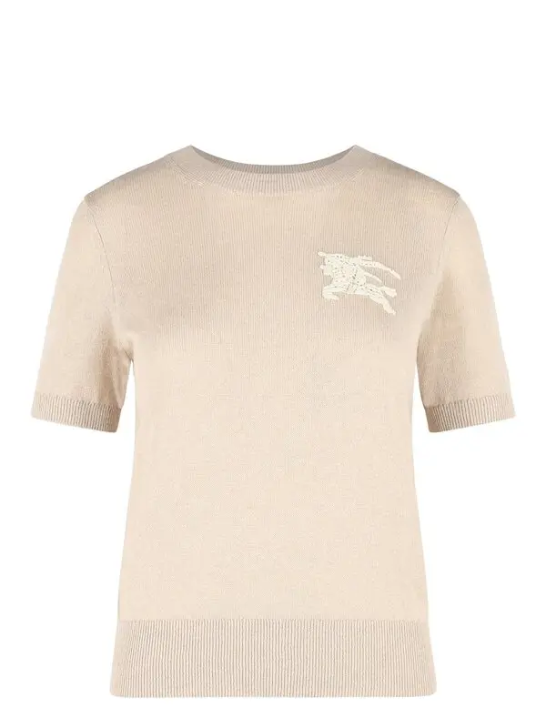 Burberry Cotton And Wool Sweater - Cream