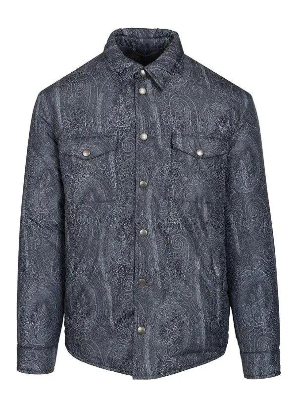 Etro Paisley Decoration Overshirt - Blue