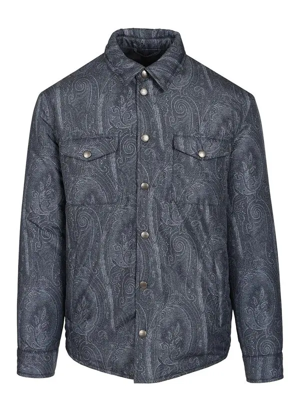Etro Paisley Decoration Overshirt - Blue