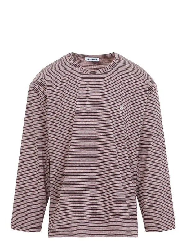 JIL SANDER Striped Long-sleeve T-shirt - Red