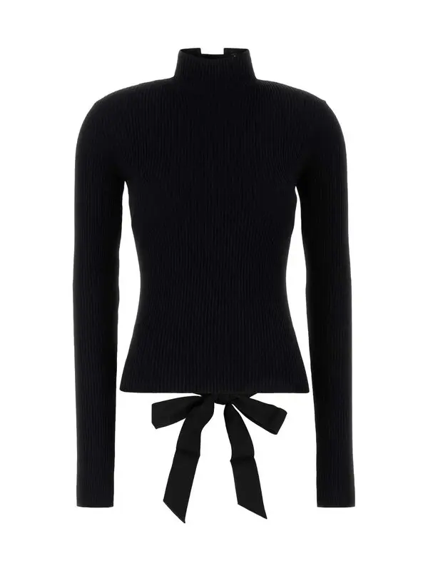 Balenciaga Stretch Viscose Blend Top - Black