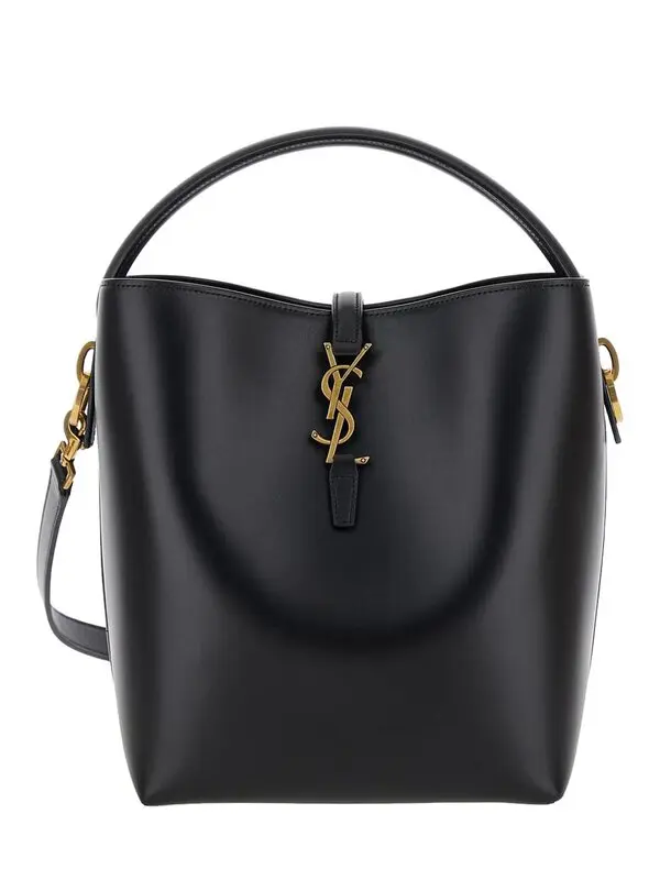 Saint Laurent Bucket Bag 'le 37' With Cassandre Closure In Smooth Black Leather For - Multicolor