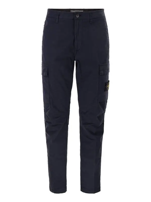 Stone Island Regular Tapered Fit Cargo Trousers - Blue