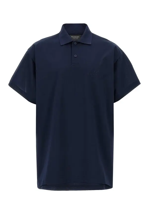 Balenciaga Embroidery Polo Shirt - Blue