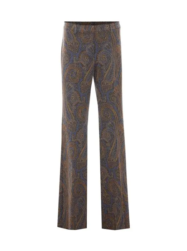 Etro Paisley Motif Flare Trousers - Brown