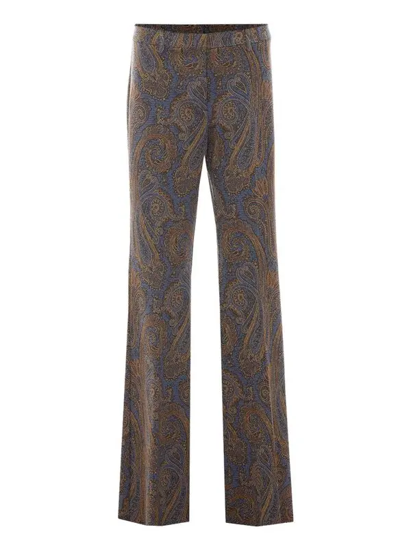 Etro Paisley Motif Flare Trousers - Brown