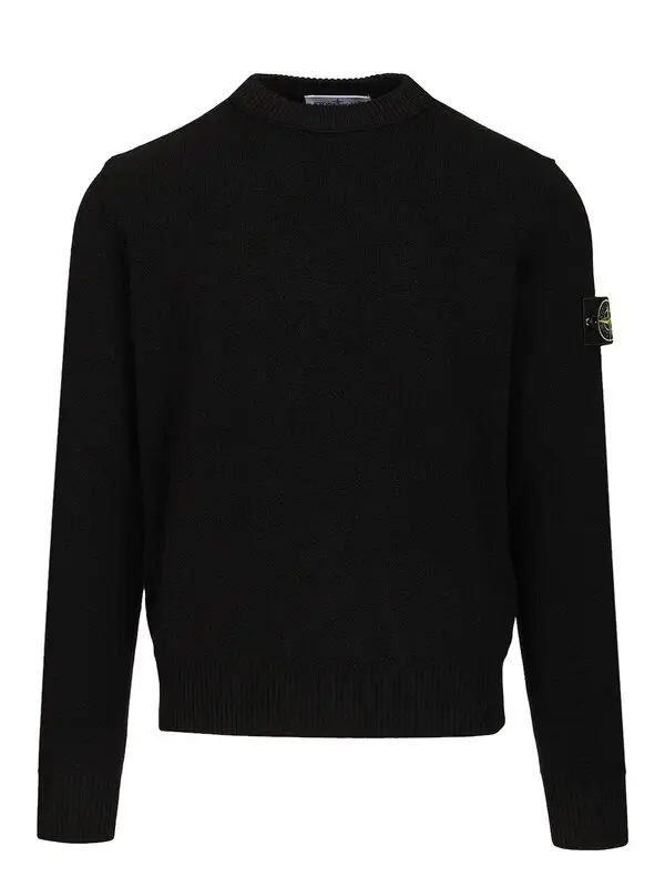 Stone Island Crew Neck Sweater - Black