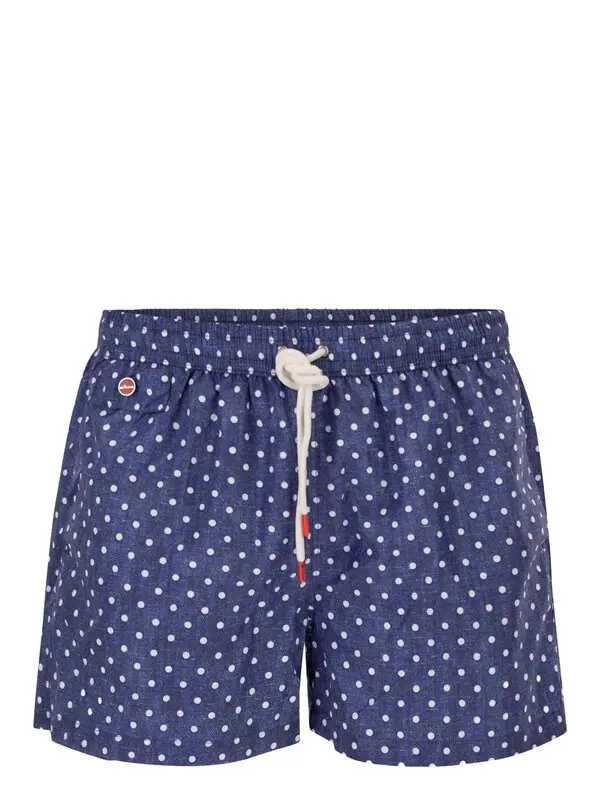 Kiton Short Patterned Swim Boxers - Blue