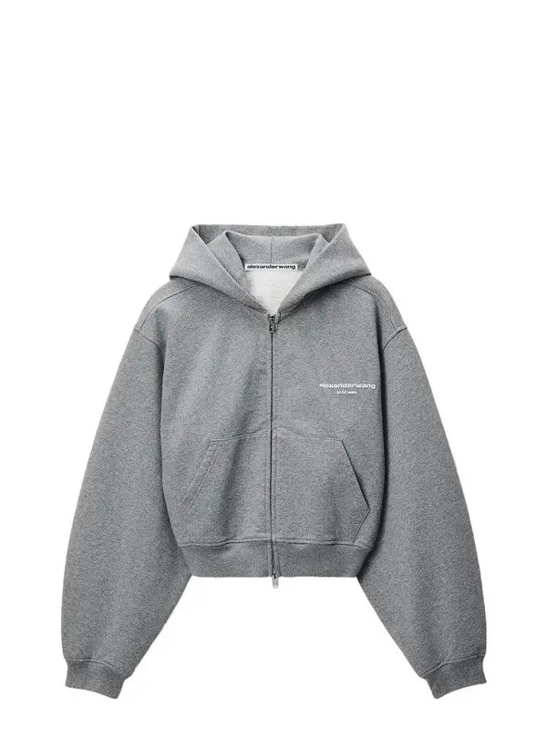 Alexander Wang Cotton Zip-up Hoodie - Gray